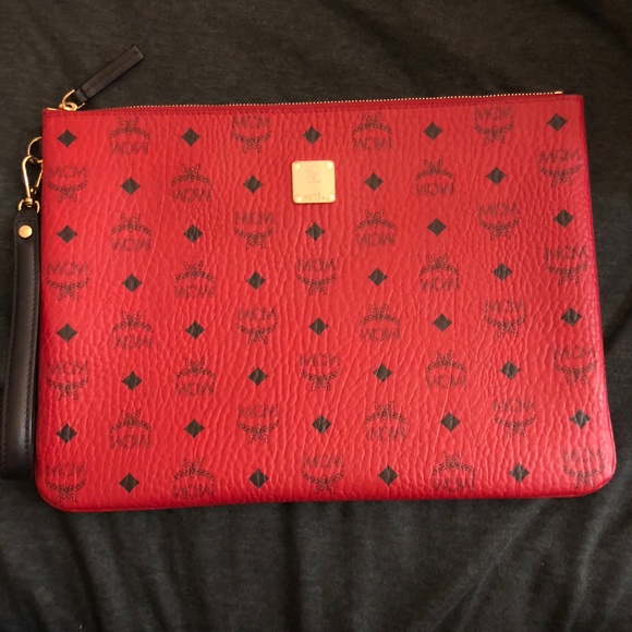 MCM | Bags | Large Red Mcm Pouch | Poshmark